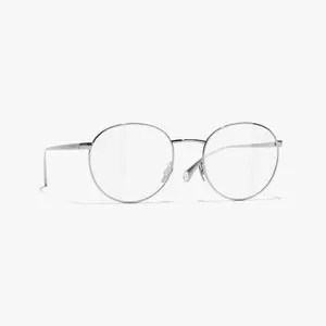 Chanel Chanel Oval Eyeglasses Dark Silver