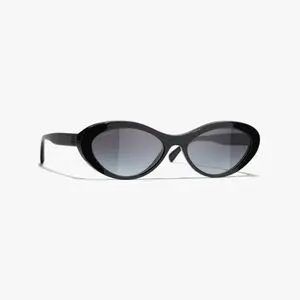 Chanel Chanel Oval Sunglasses Black & Green