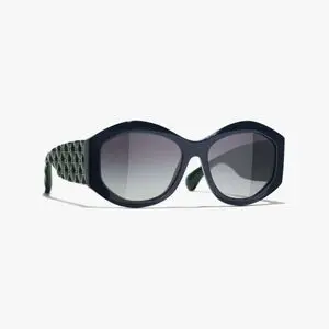 Chanel Chanel Oval Sunglasses Blue & Green