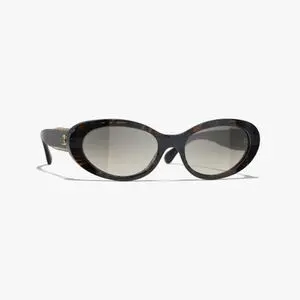 Chanel Chanel Oval Sunglasses Brown