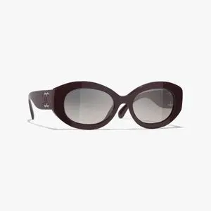 Chanel Oval Sunglasses - Dark Purple