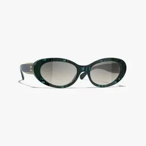 Chanel Chanel Oval Sunglasses Green