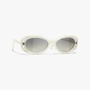 Chanel Chanel Oval Sunglasses White