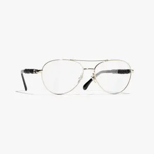 Chanel Pilot Eyeglasses Gold & Black