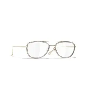 Chanel Pilot Eyeglasses Gold & Gray