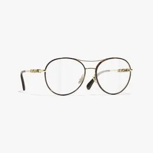 Chanel Pilot Eyeglasses - Gold & Tortoise