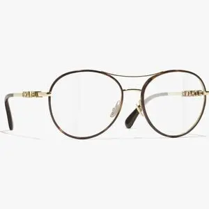 Chanel Pilot Eyeglasses - Light Gold