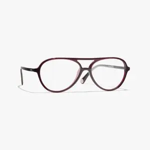 Chanel Pilot Eyeglasses Red