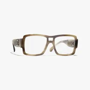 Chanel Pilot Eyeglasses Striped Taupe