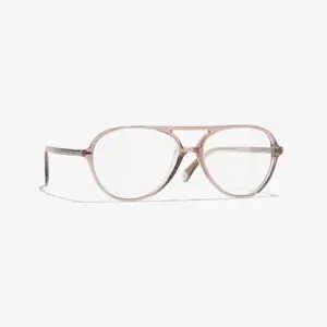 Chanel Pilot Eyeglasses Transparent Brown