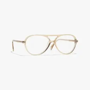 Chanel Pilot Eyeglasses Transparent Yellow