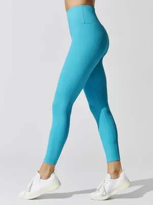 Carbon38 Ribbed 7/8 Legging - Light Aqua