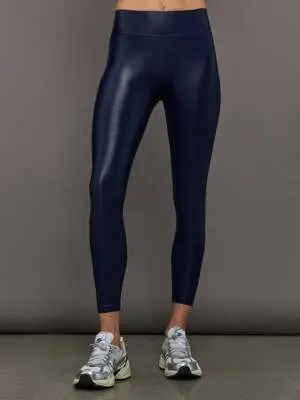Carbon38 Regular Rise 7/8 Legging In Takara Shine - Navy Blazer