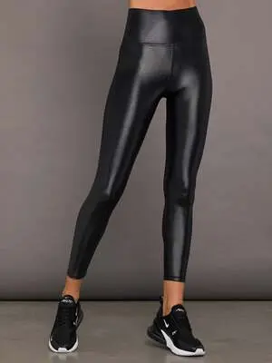 Carbon38 High Rise 7/8 Legging In Takara Shine - Black