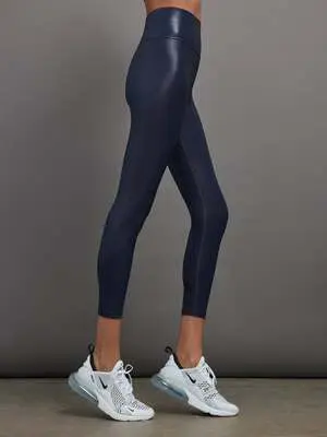 Carbon38 High Rise 7/8 Legging In Takara Shine - Navy Blazer