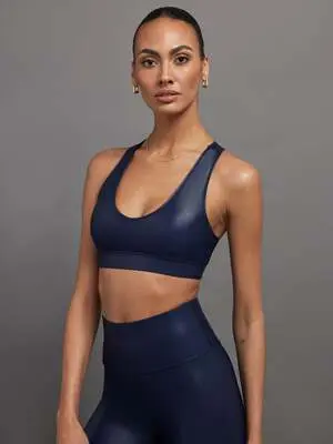 Carbon38 Action Bra 2.0 In Takara Shine - Navy Blazer