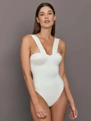 Balmain One-piece Swimsuit - Natural White