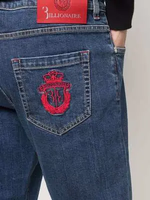 BILLIONAIRE Logo-embroidered Jeans