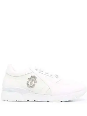 BILLIONAIRE Logo-plaque Leather Sneakers - White