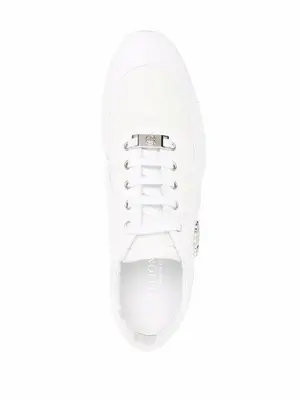 BILLIONAIRE Logo-plaque Leather Sneakers - White
