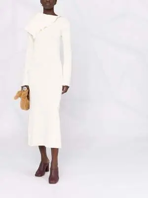 JIL SANDER Asymmetric Midi Dress