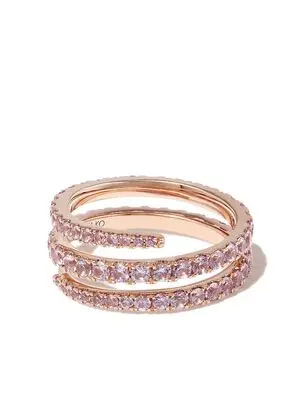 ANITA KO 18kt Yellow Gold Coil Diamond Ring - Pink