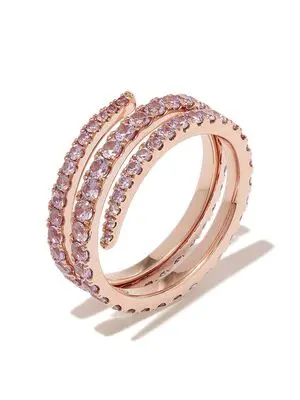 ANITA KO 18kt Yellow Gold Coil Diamond Ring - Pink