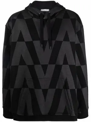 Valentino Garavani Onogra-print Hoodie Black