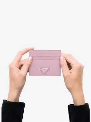 Prada Saffiano Leather Cardholder - Pink