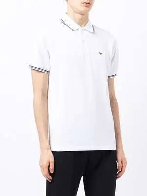 Emporio Armani Logo-embroidered Polo Shirt - White