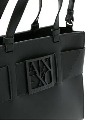 Armani Exchange Logo Tote Bag - Black