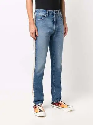 Palm Angels Side-stripe Straight-leg Jeans