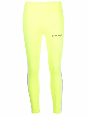 Palm Angels Side-stripe Logo Leggings - Yellow
