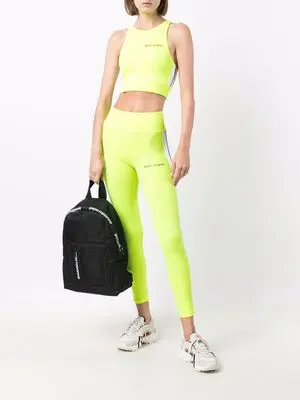 Palm Angels Side-stripe Logo Leggings - Yellow