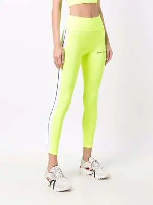 Palm Angels Side-stripe Logo Leggings - Yellow