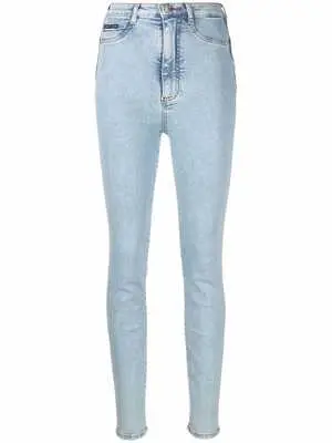 Philipp Plein Iconic High-waist Skinny Jeans - Blue