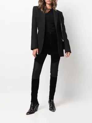 Philipp Plein Leather-inset High-waist Skinny Jeans - Black