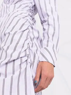 GANNI Stripe-pattern Long-sleeve Dress