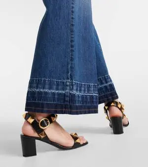 Valentino Garavani Roman Stud Leather Sandals - Black