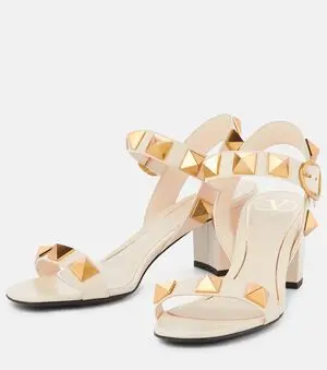 Valentino Garavani Roman Stud Leather Sandals - White