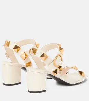 Valentino Garavani Roman Stud Leather Sandals - White