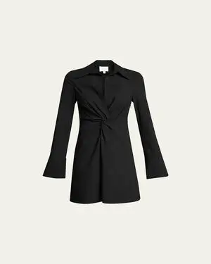 Cinq À Sept Mckenna Twist-front Dress - Black