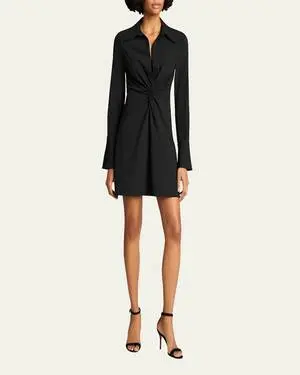 Cinq À Sept Mckenna Twist-front Dress - Black