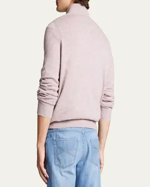 Brunello Cucinelli Cashmere Quarter-zip Pullover - Navy