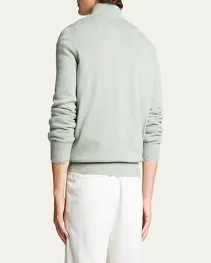 Brunello Cucinelli Cashmere Quarter-zip Pullover - Navy