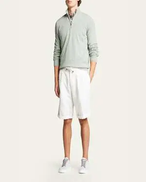 Brunello Cucinelli Cashmere Quarter-zip Pullover - Navy