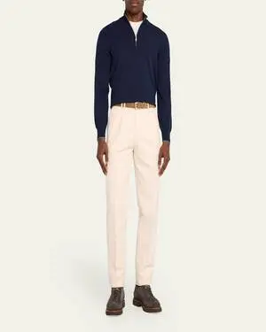Brunello Cucinelli Cashmere Quarter-zip Pullover - Navy