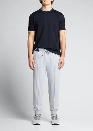 Brunello Cucinelli Men's Tipped Crew T-Shirt Cd361navy