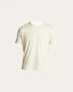 Brunello Cucinelli Men's Tipped Crew T-Shirt Yellow