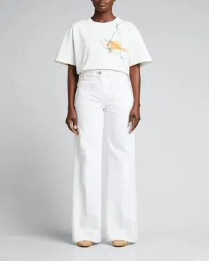 Victoria Beckham Alina Wide-leg Jeans White